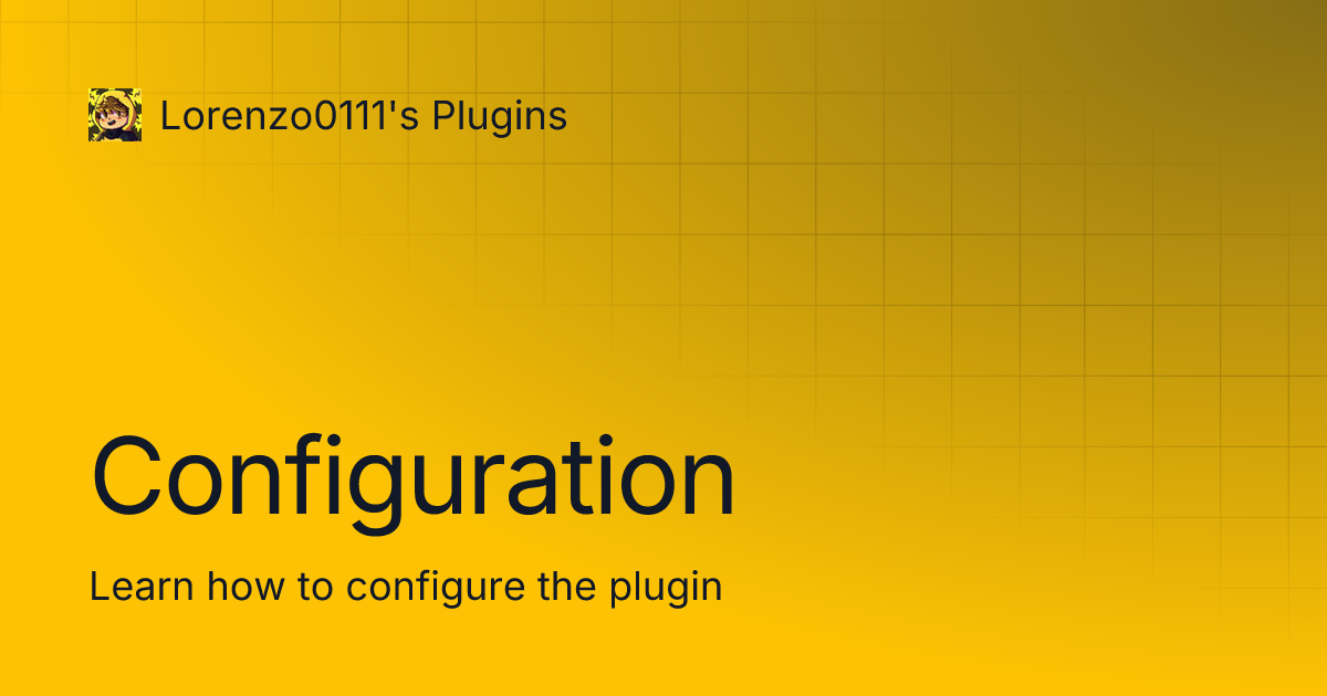 Configuration | Lorenzo0111's Plugins